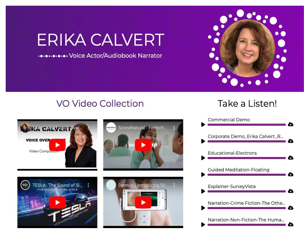 Erika Calvert: Female Voice Over Artist / Audiobook Narrator