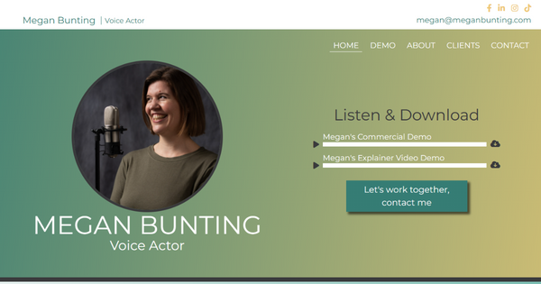 Megan Bunting: Professional Female Voice Over Artist